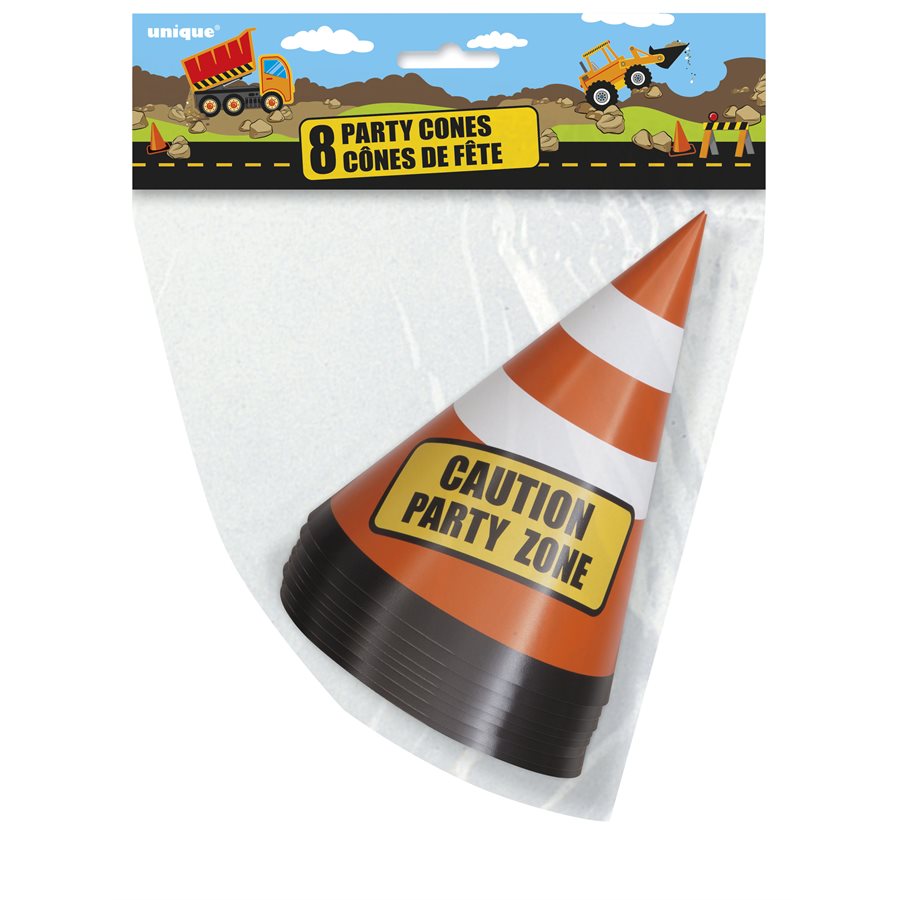 Construction party traffic cones 8pcs