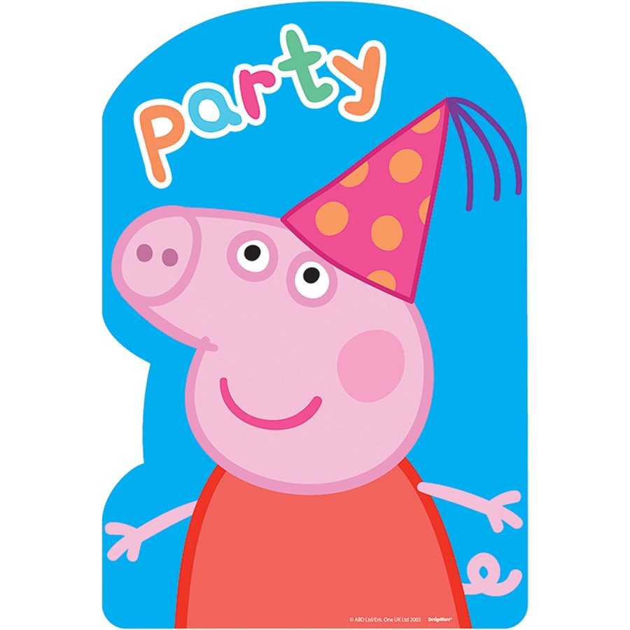 8 invitations Peppa Cochon