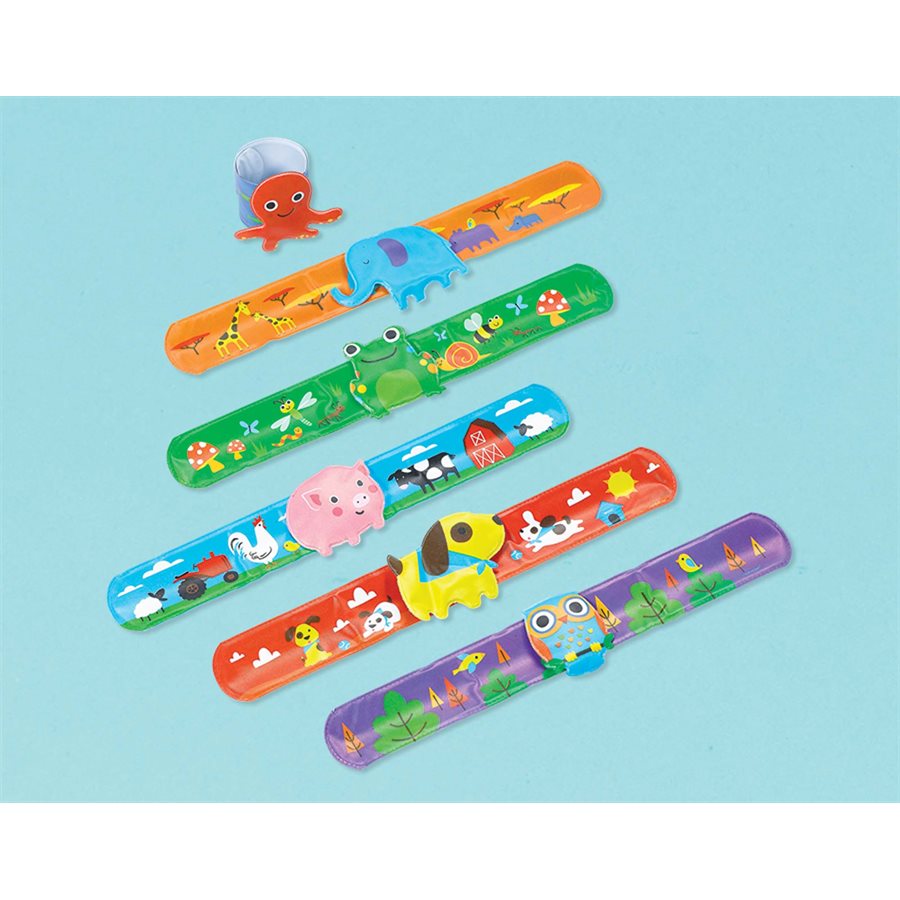 Animal slap bracelets 6pcs