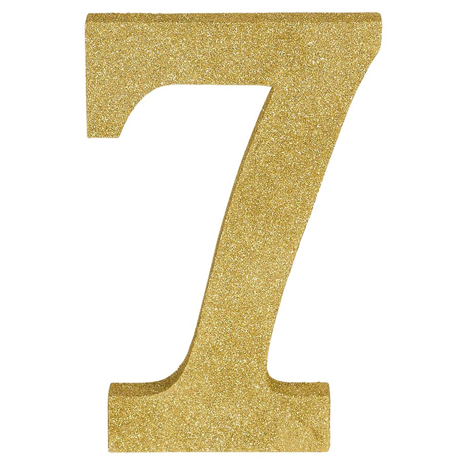 MDF glitter gold number 7 8.875x5.875x1in