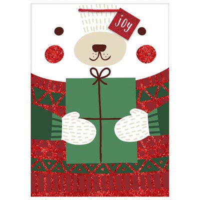 Glitter polar bear jumbo gift bag