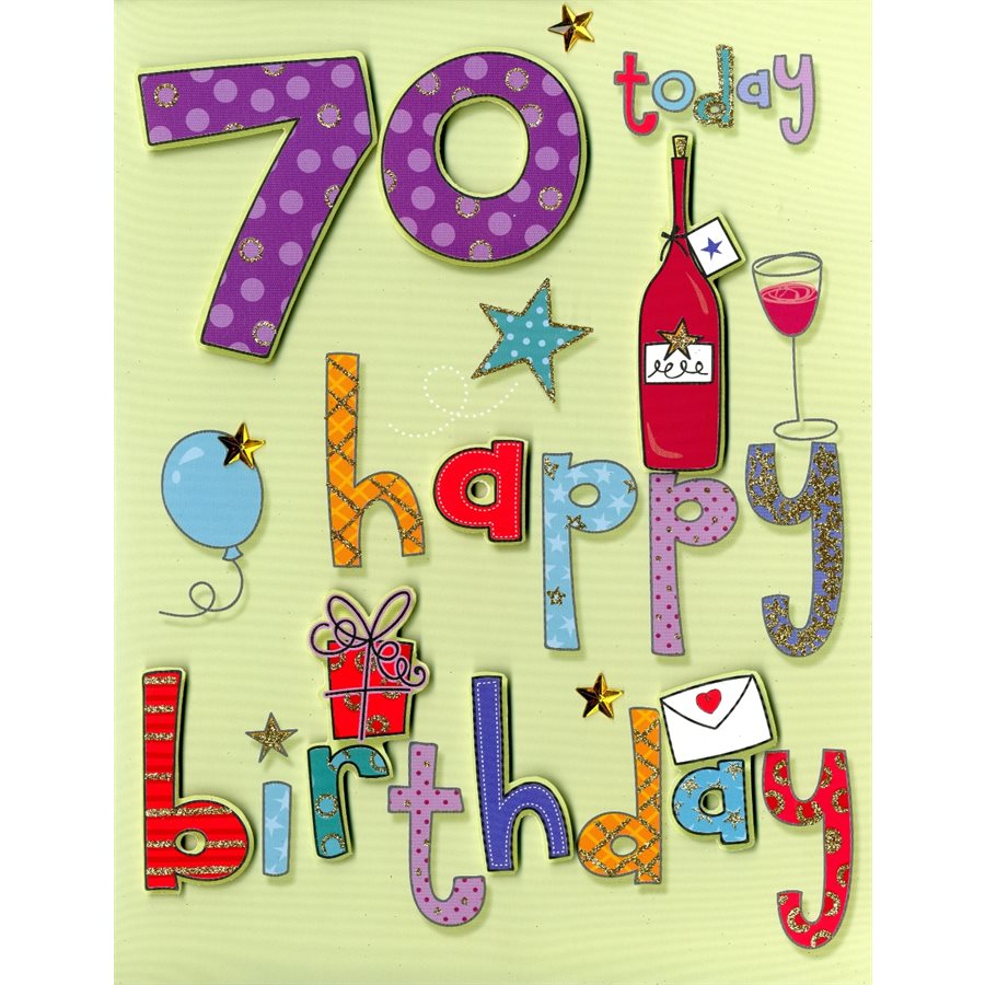 Giant greeting card 70 today happy birthday